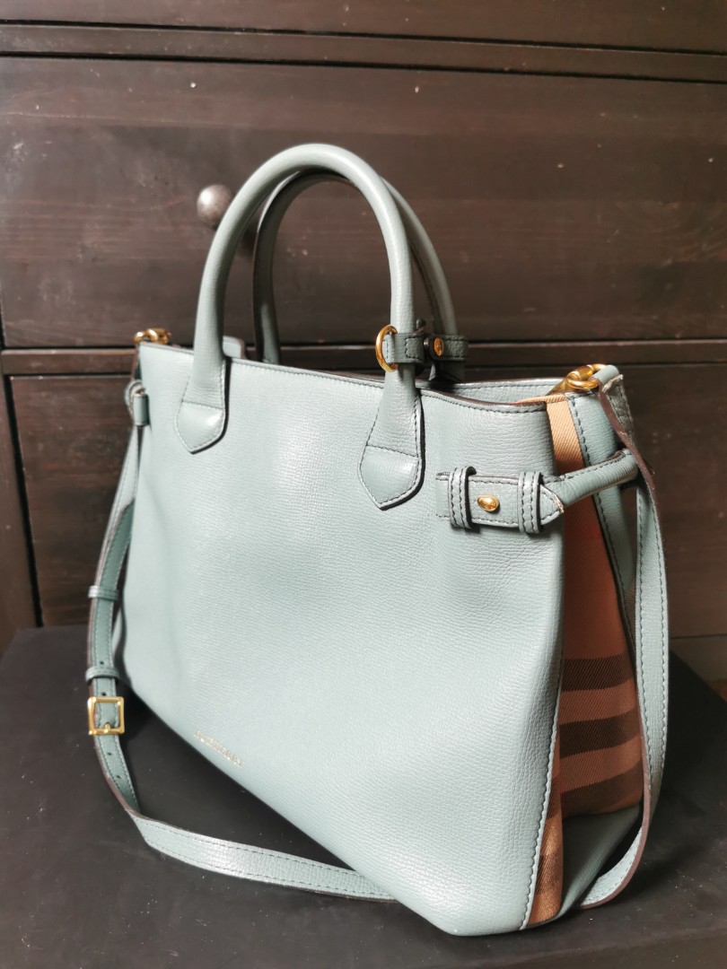 Burberry Medium Banner in smokey green, Luxury, Bags & Wallets on Carousell
