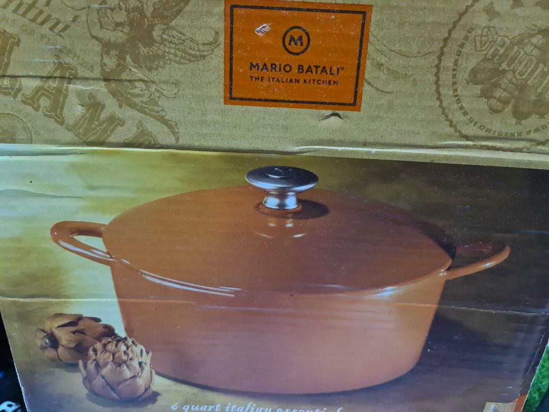 Cast Iron Mario Batali 6 quart, Furniture & Home Living, Kitchenware ...