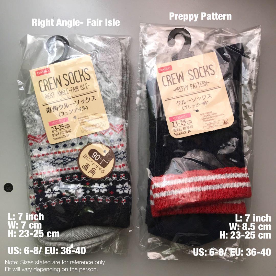 Daiso Crew Socks, Women's Fashion, Watches & Accessories, Socks ...