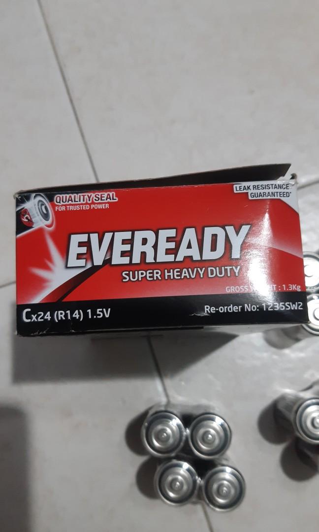 Eveready R14 1.5V black heavy duty battery, Computers & Tech, Parts ...
