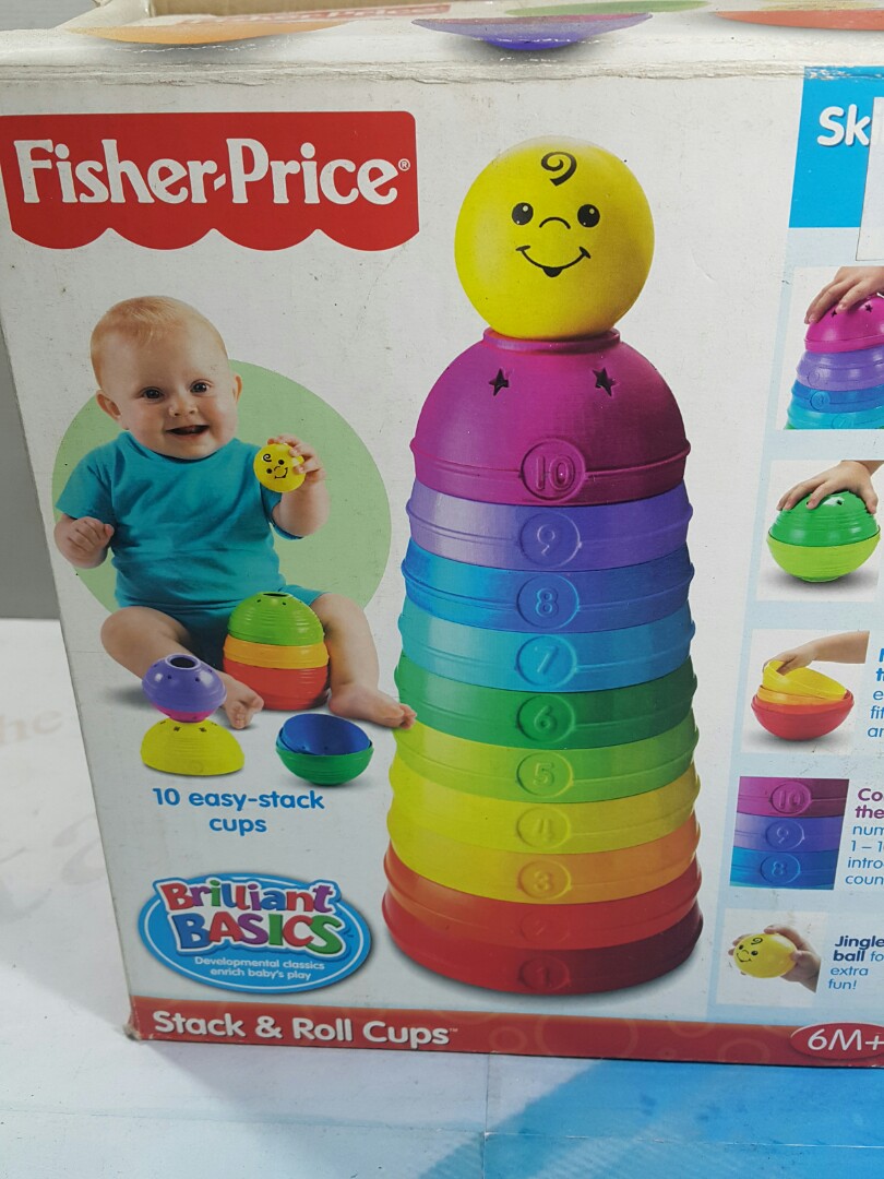 Fisher Price Stack and Roll Cups Preloved Baby Toy, Babies & Kids ...