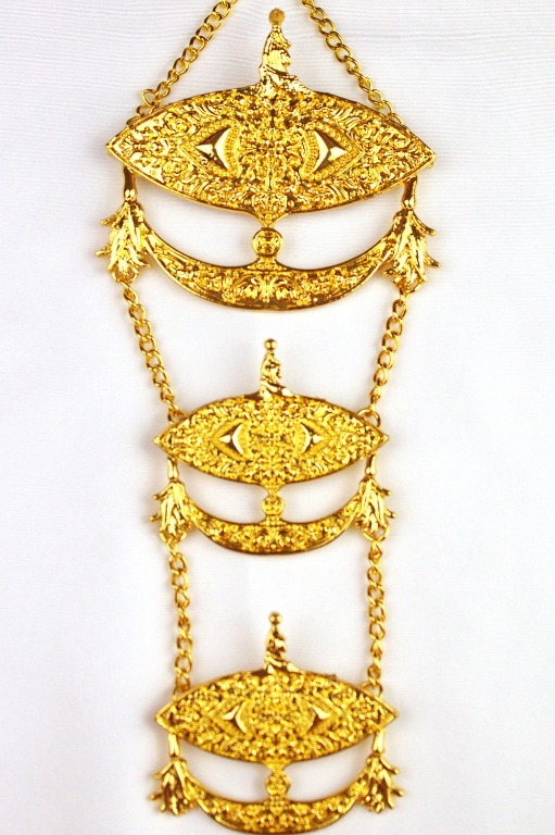Gold Brooch Berantai Berbentuk Wau Untuk Baju Kurung/Kebaya Sesuai ...