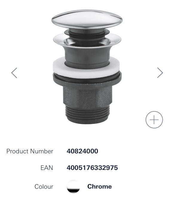 Grohe Waste set with push-open plug, Babies & Kids, Bathing & Changing ...