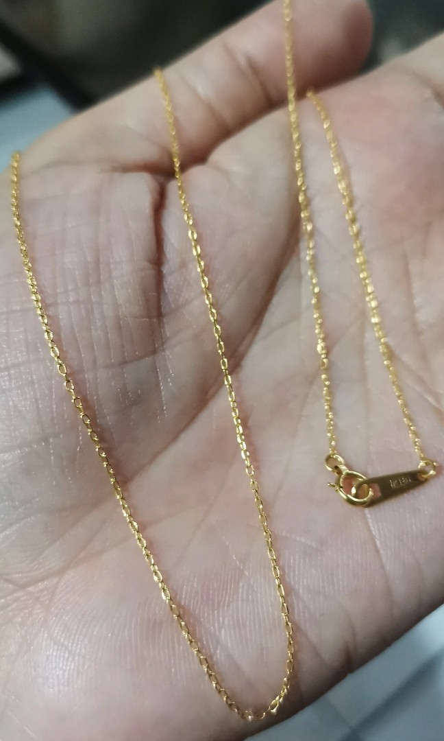 Japan Gold Chain 18inches 1.2g, Luxury, Accessories on Carousell
