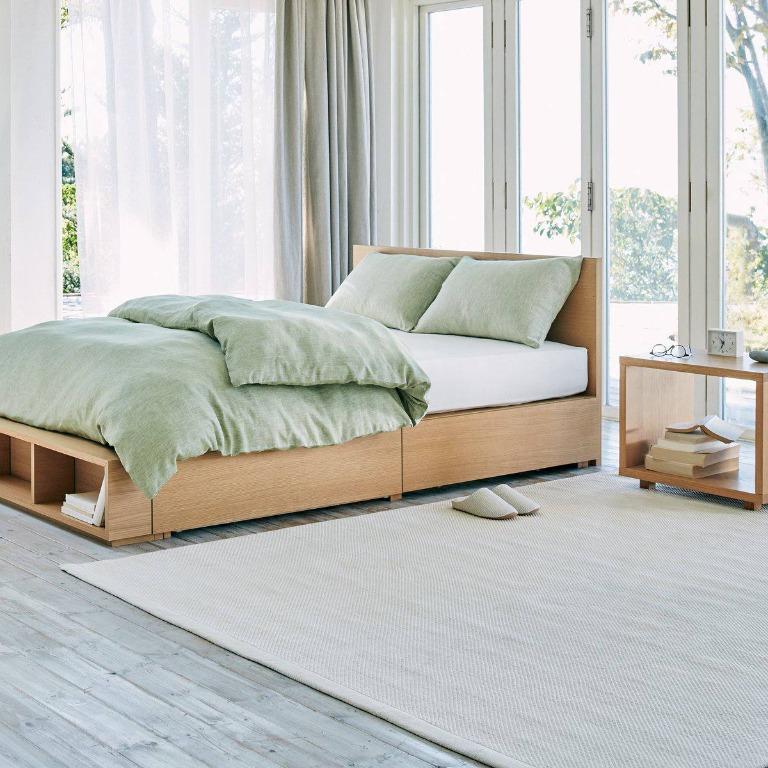 Muji Platform Storage Bed (Queen), Furniture & Home Living, Furniture ...