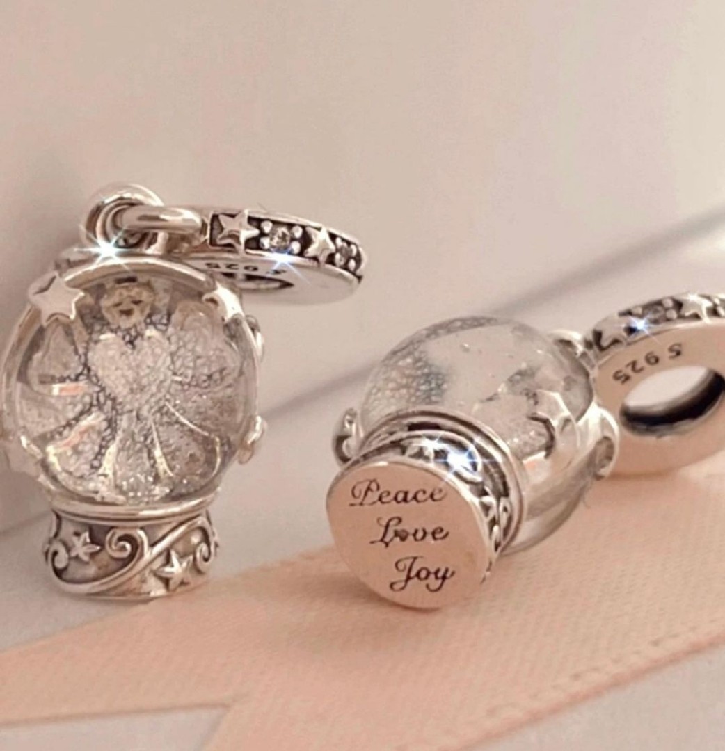 ‼️NEW COLLECTION‼️AUTHENTIC PANDORA SNOW GLOBE ANGEL DANGLE CHARM‼️ ...