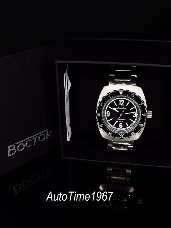 New Launch!!! Vostok(Boctok) Amphibia Classic Black Military Automatic ...