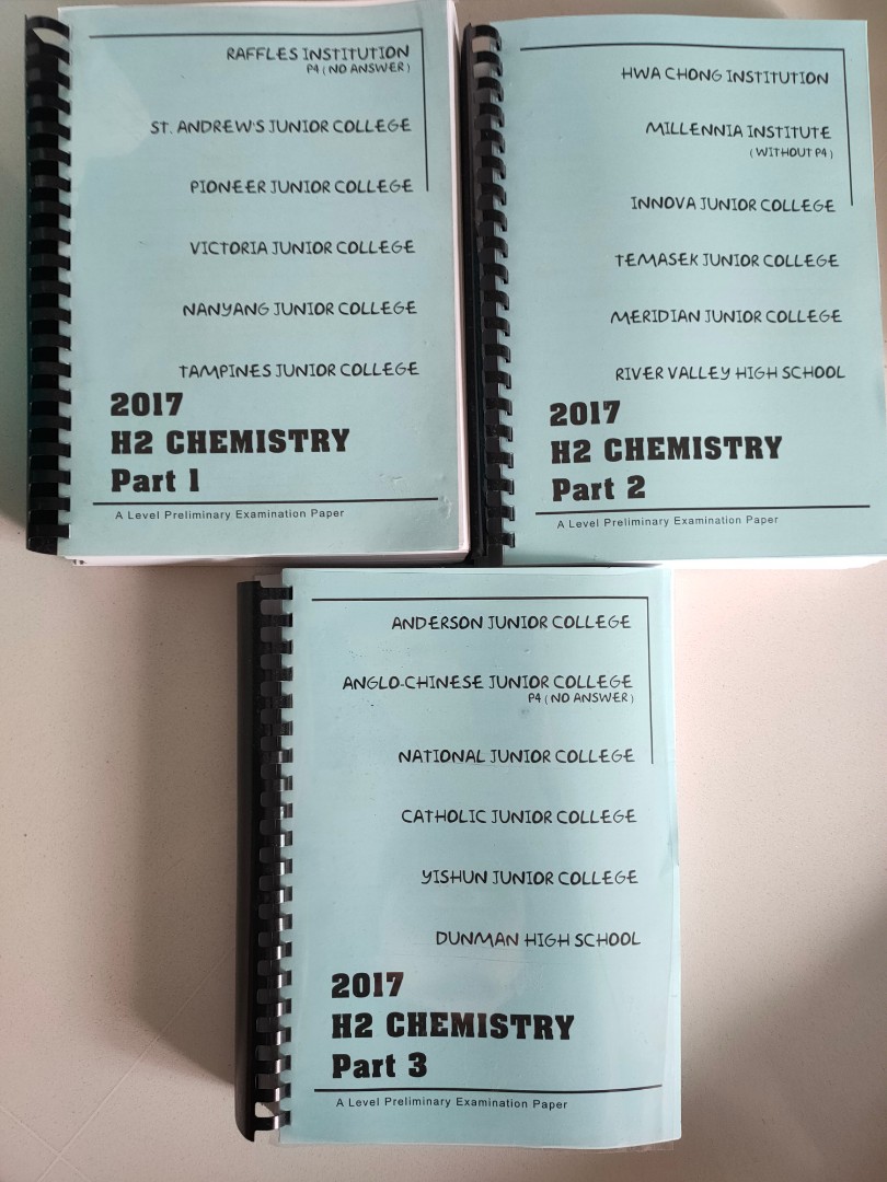 RI H2 Chemistry Exam Papers (2017), Hobbies & Toys, Books & Magazines ...