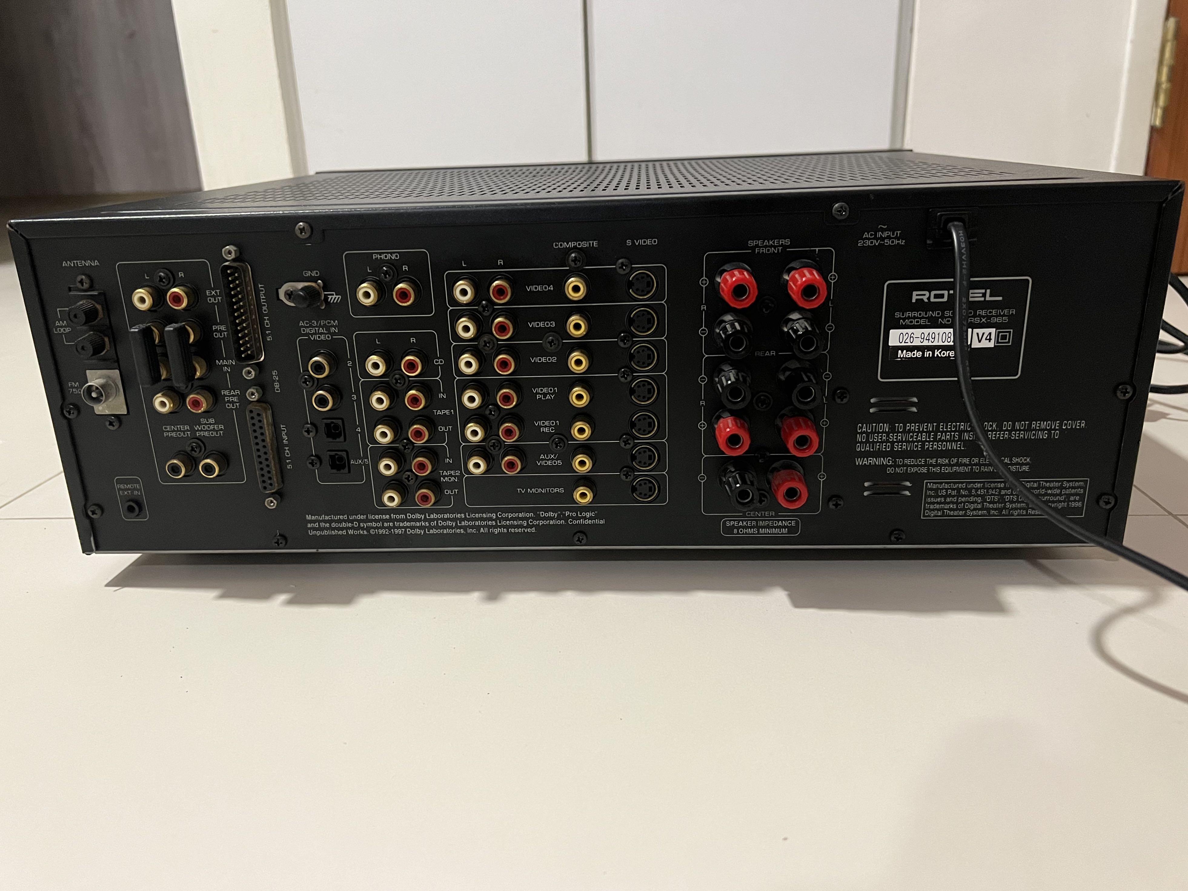 Rotel Surround Sound Receiver RSX-965, Audio, Soundbars, Speakers ...