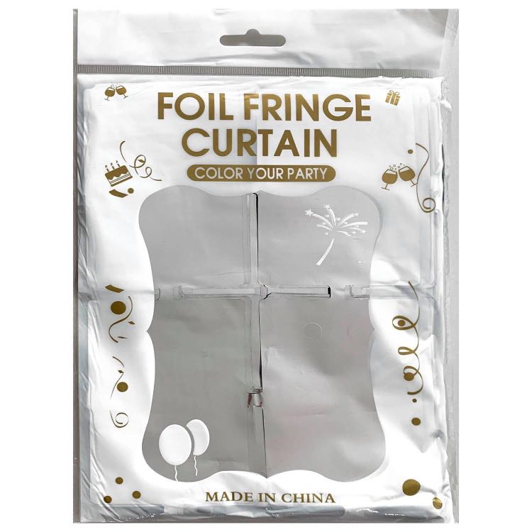 Silver Square Foil Curtain (1x2 meters), Hobbies & Toys, Stationary ...