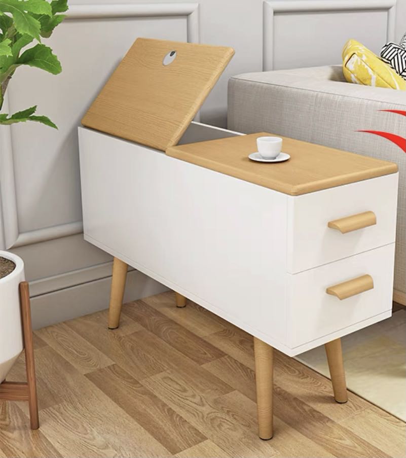 Sofa side storage cabinet with drawers, Furniture & Home Living ...