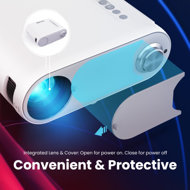 VicTsing BH500 Mini Projector 6000Lux, Wi-Fi Portable Movie Video ...