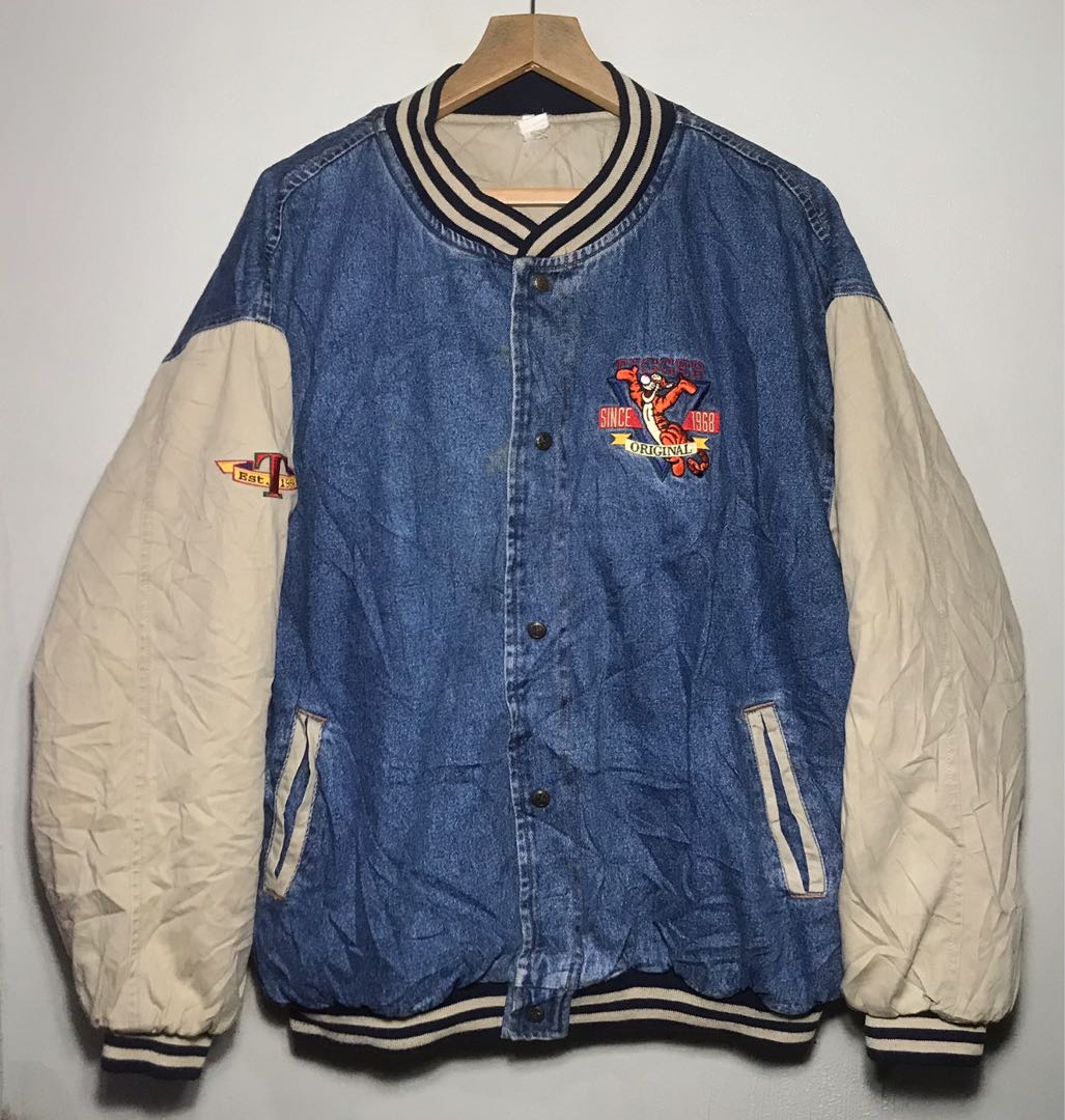 VINTAGE TIGGER DENIM VARSITY JACKET!!!, Men's Fashion, Coats, Jackets ...