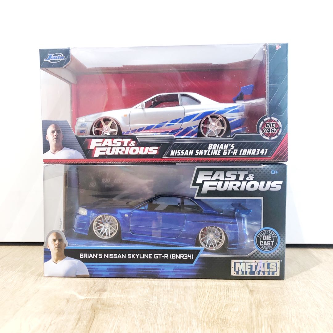 1:24 scale Bryan’s Nissan Skyline GTR (BNR34) Blue Diecast Vehicle Car ...