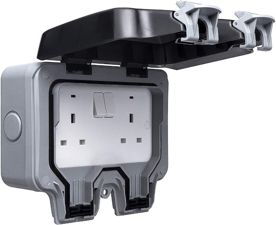 BG WP22 13 A 2-Gang Storm Weatherproof Outdoor Switched Socket Double Pole, TV & Home Appliances ...