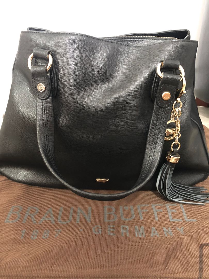 Braun Buffel top handle bag in Black leather, Women's Fashion, Bags ...