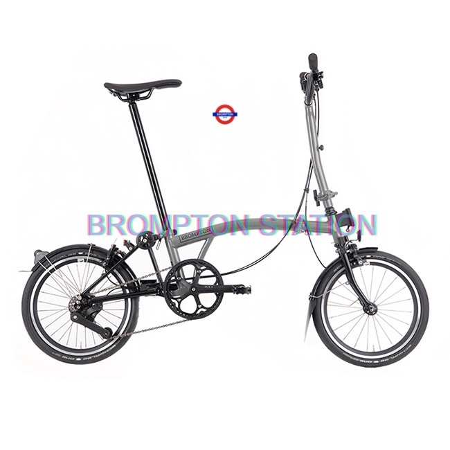 Brompton P Line Storm Grey Metallic Mid (Superlight M Bar 4 Speed BNIB ...