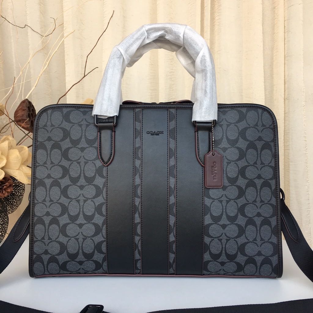 Coach Bond Briefcase in Signature Canvas, Men's Fashion, Bags ...