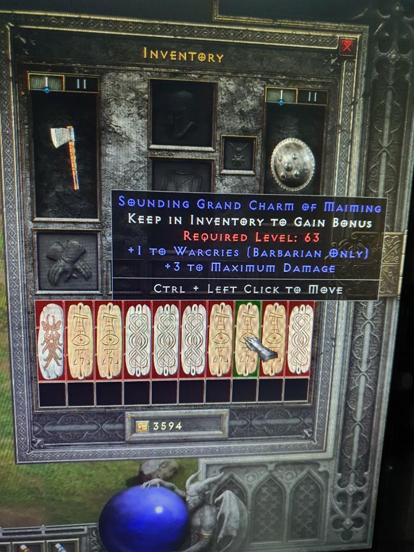 D2R diablo 2 resurrected PC rare grand charms druid and barbarian ...