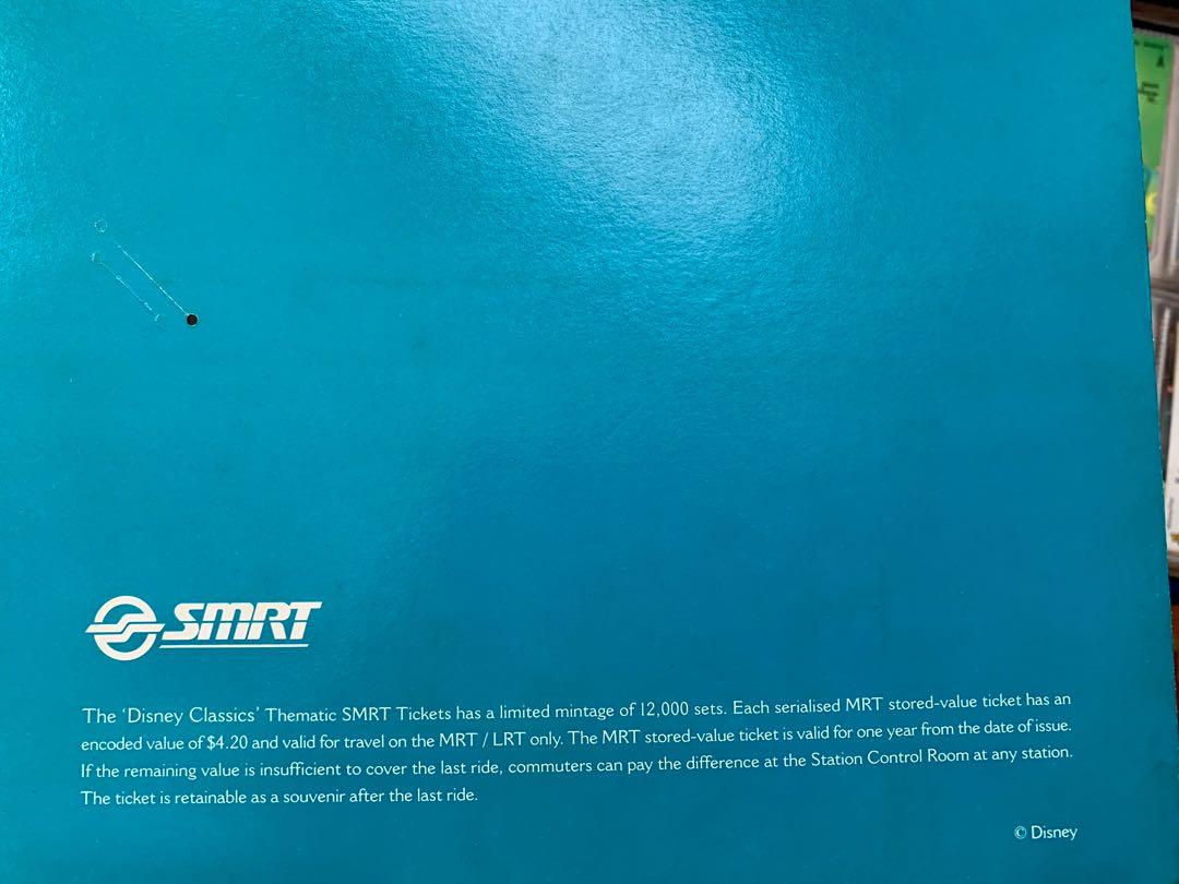 Disney mrt tickets(limited 12000sets), Hobbies & Toys, Memorabilia ...