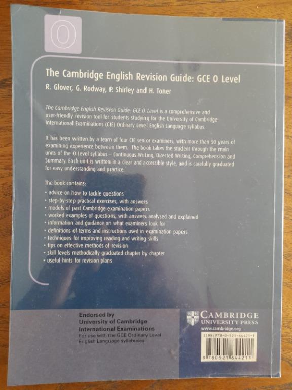 GCE O Level Cambridge English Revision Guide, Hobbies & Toys, Books ...