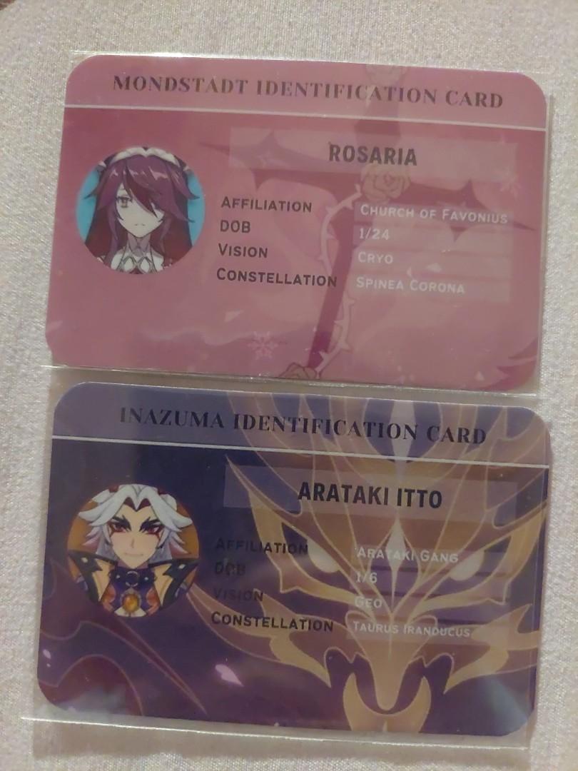 Genshin Impact ID Card, Hobbies & Toys, Memorabilia & Collectibles, J ...