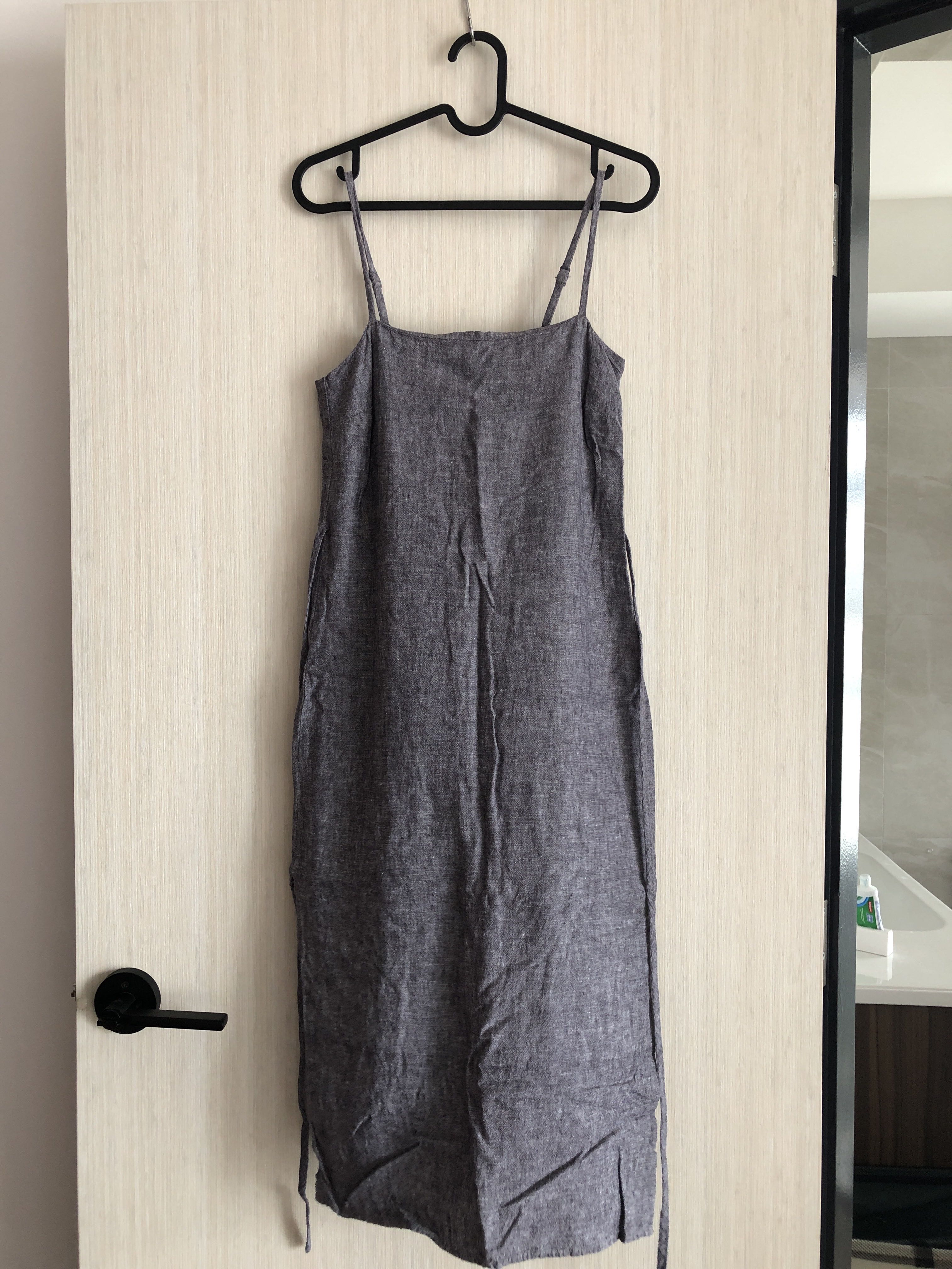 Glassons Grey Midi Linen Dress, Women's Fashion, Dresses & Sets ...