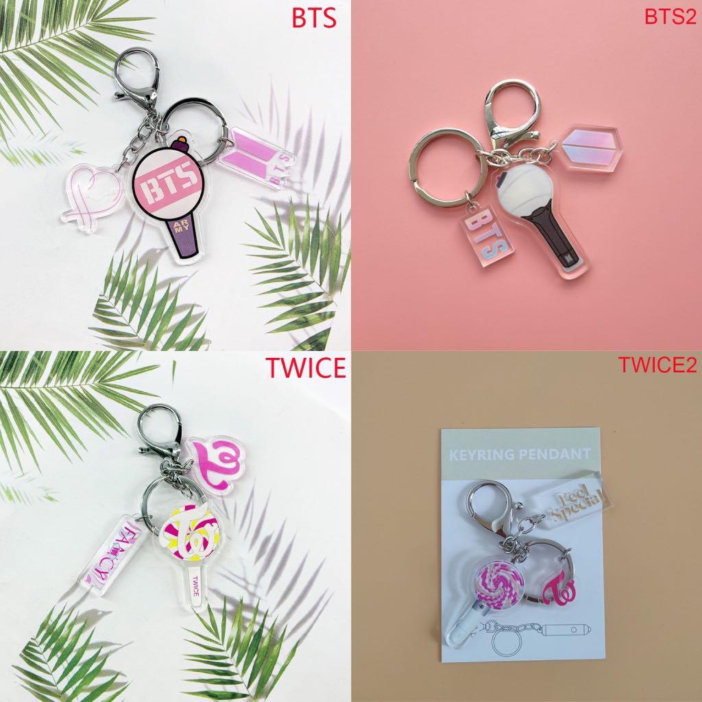 [GO] ASSORTED KPOP GROUP KEYCHAINS BTS TWICE STRAY KIDS EXO NCT IU ...