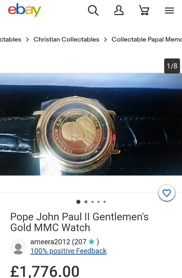 GOLD QUEST LIMITED EDITION POPE JOHN PAUL II GOLD COIN WATCH, Luxury ...
