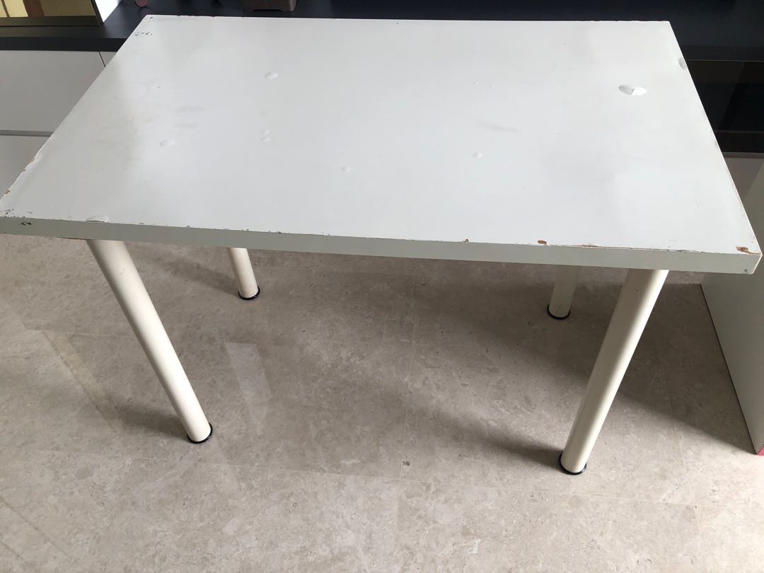 IKEA White Study Table, Furniture & Home Living, Furniture, Tables ...
