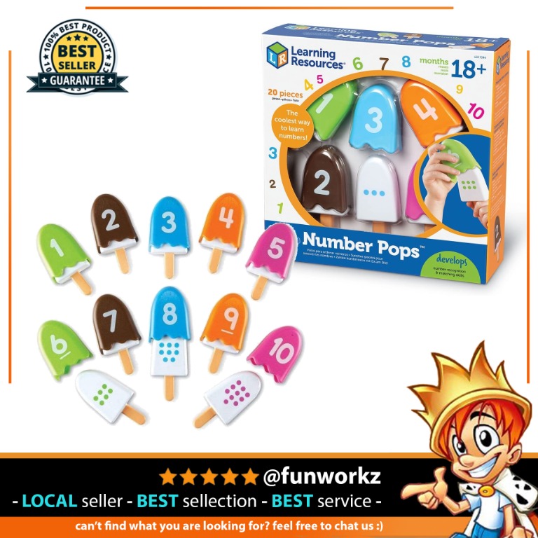 Learning Resources Smart Snacks Number Pops Set (10 Piece),20 Pieces ...