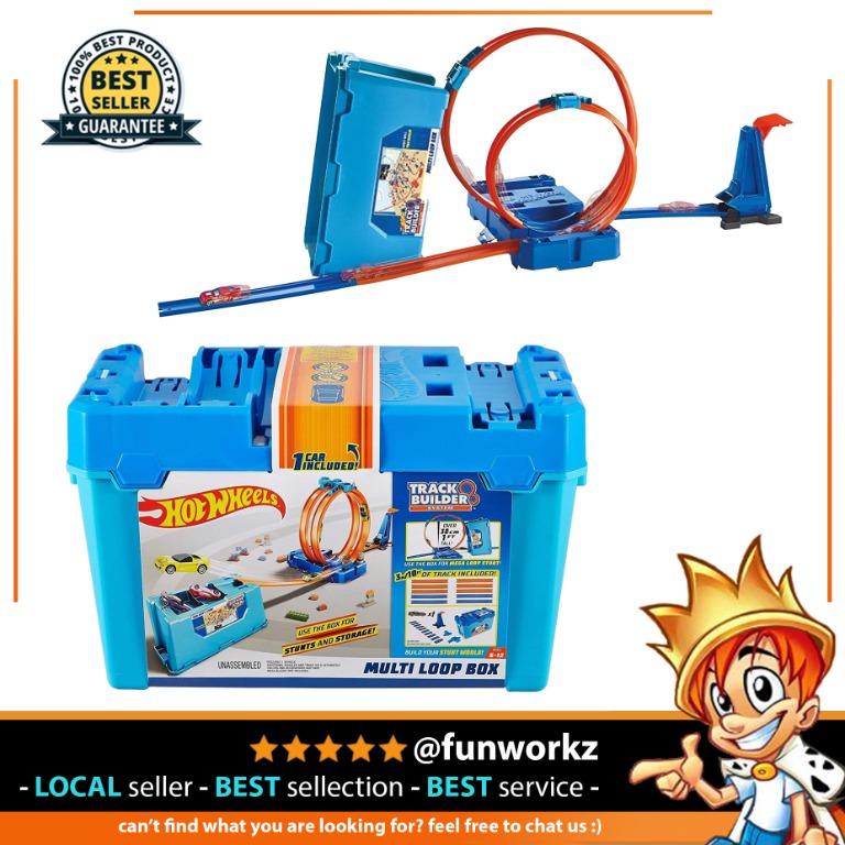 Mattel Hot Wheels Track Builder Multi Loop Box Playset, Connectable ...