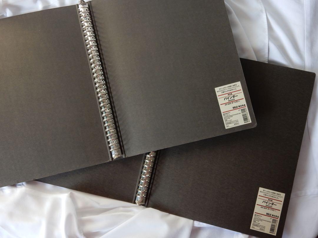[A4 MUJI BINDER] MUJI - A4 30-Ring Black Paper Binder, Hobbies & Toys ...