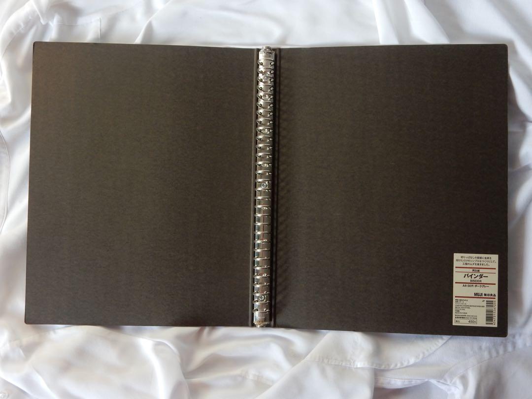 [A4 MUJI BINDER] MUJI - A4 30-Ring Black Paper Binder, Hobbies & Toys ...