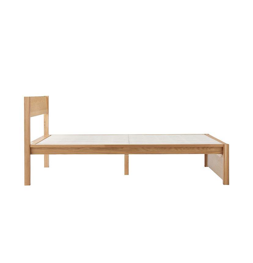 Muji queen size solid oak wood bed frame, Furniture & Home Living ...