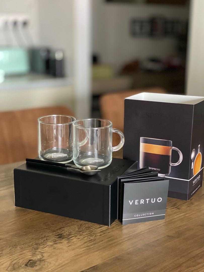 Nespresso Vertuo Gran Lungo Cups And Spoons X2 Glass Coffee Mug Tv