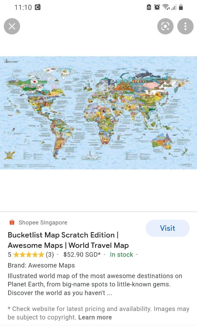 NEW Bucket List Map Scratch Edition, Hobbies & Toys on Carousell