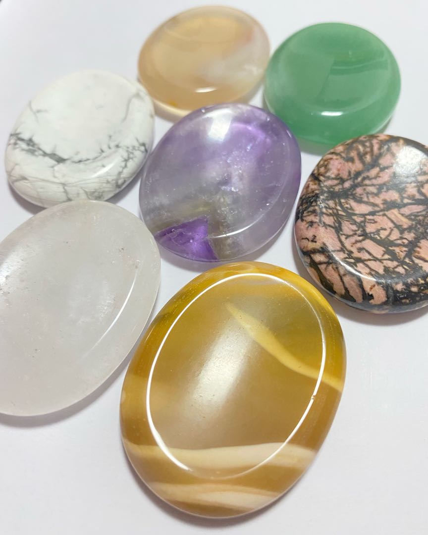 Oval Shape Worry Stone crystal, Everything Else on Carousell