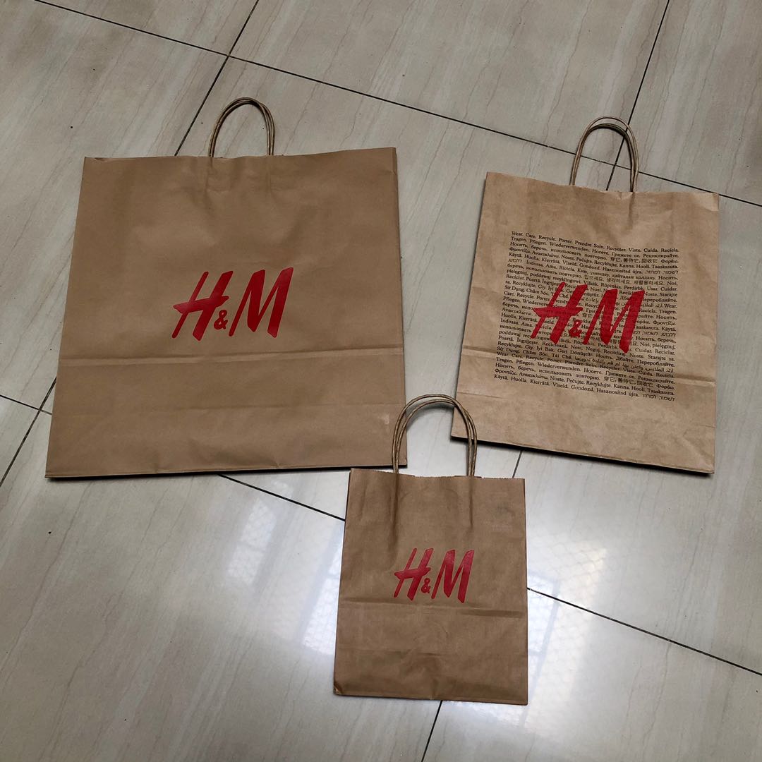 paper bag H&M coklat, Fesyen Wanita, Tas & Dompet di Carousell