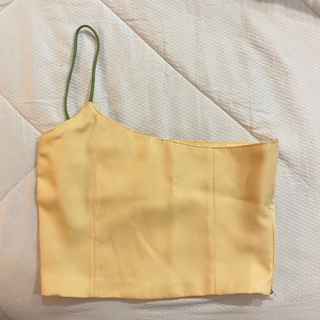 porto studios one shoulder linen top, Women's Fashion, Tops, Sleeveless ...