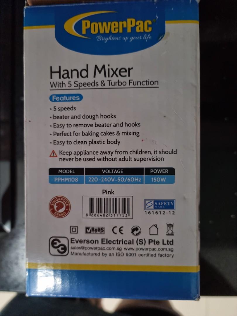 PowerPac Hand Mixer, TV & Home Appliances, Kitchen Appliances, Hand ...