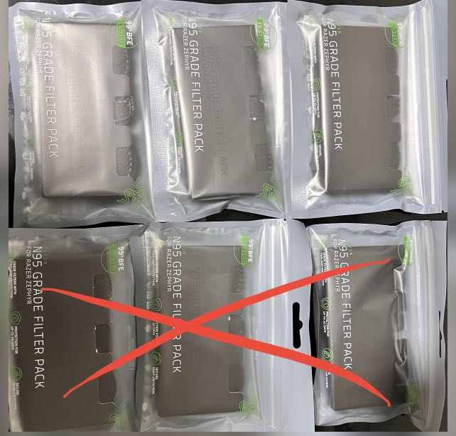 Razer Zephyr Filter set, Health & Nutrition, Face Masks & Face Shields ...