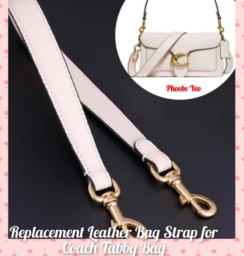 Replacement Leather Bag Strap for Coach Tabby Bag, Women's Fashion ...