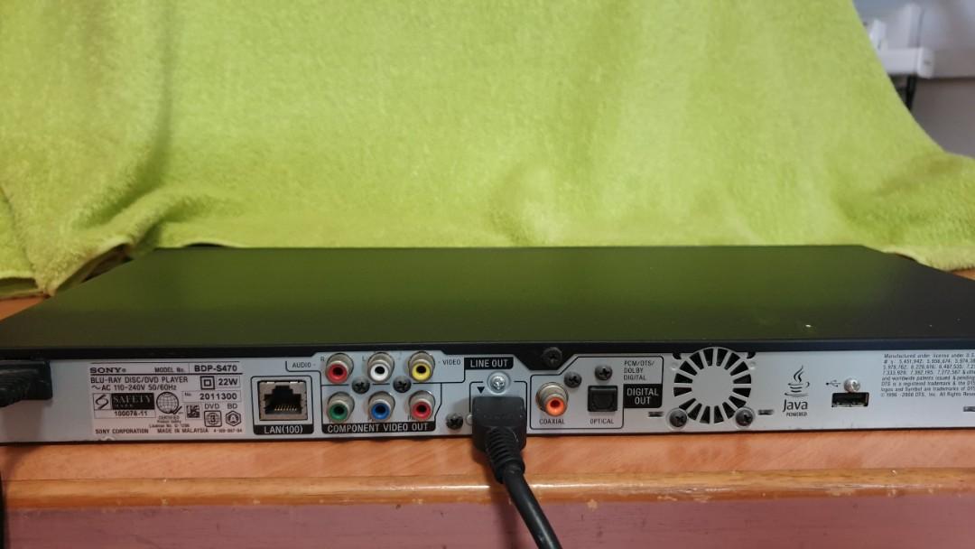 Sony Blu Ray player BDP-S470, TV & Home Appliances, TV & Entertainment ...