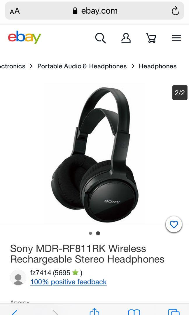 Sony MDR-RF811RK Wireless Rechargeable Stereo Headphones, Audio ...