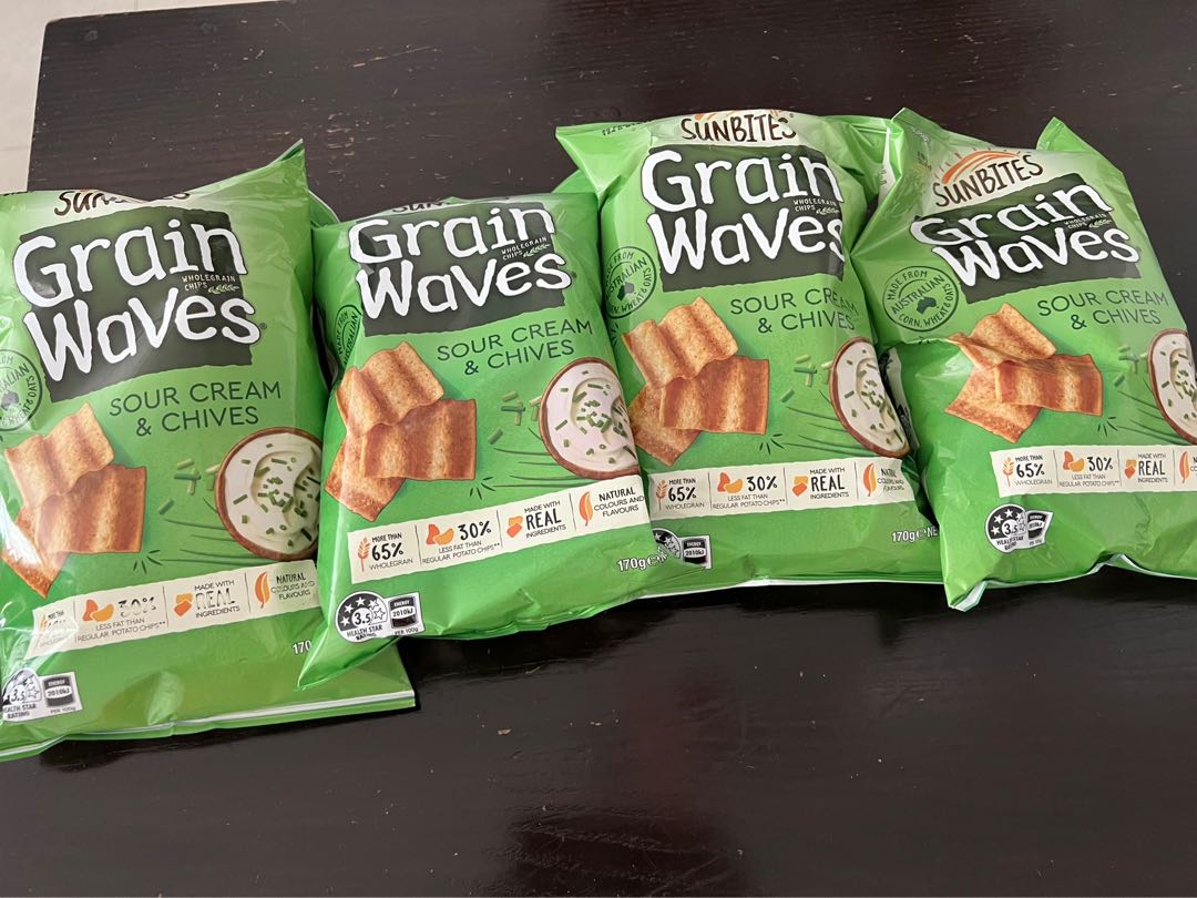 Sunbites Grain Waves Sour Cream & Chives Chips, Food & Drinks, Other ...
