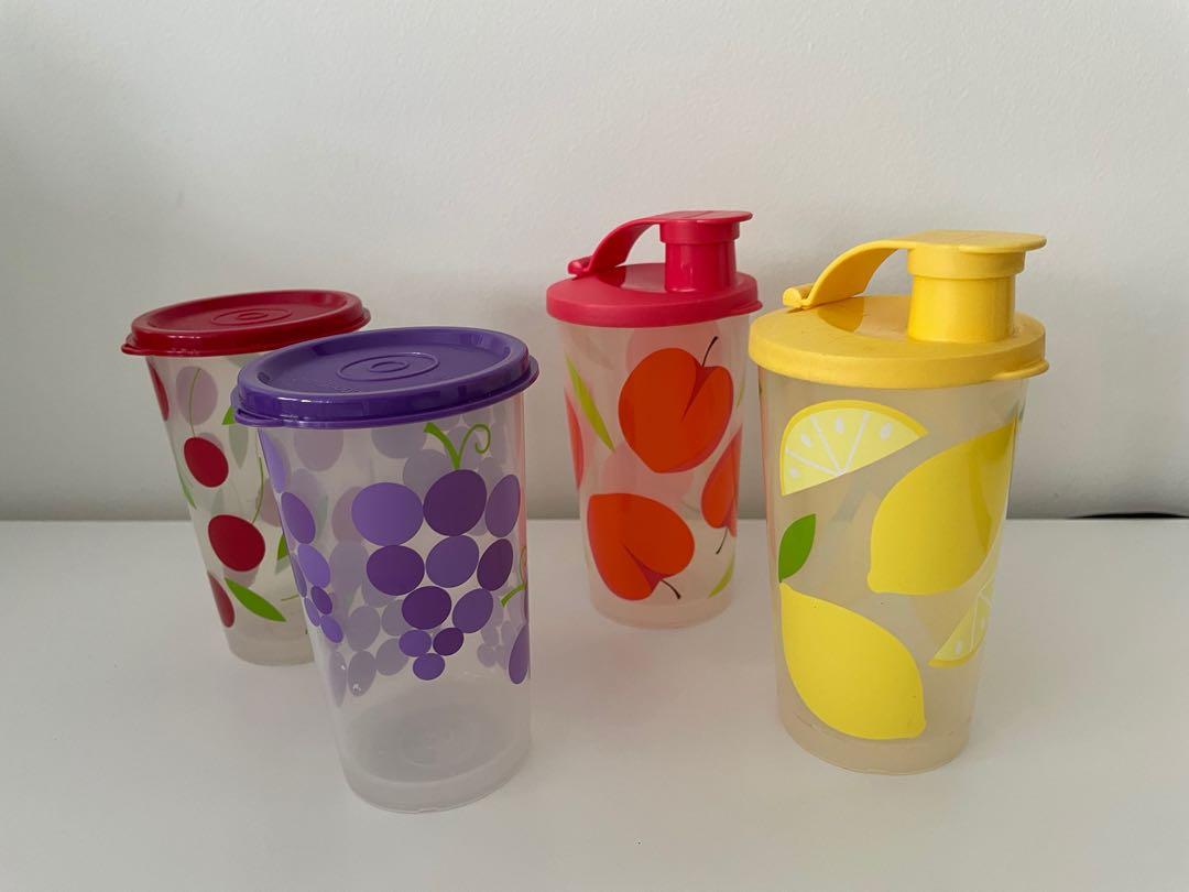 Tupperware Tumbler with Fruit Design, Furniture & Home Living ...