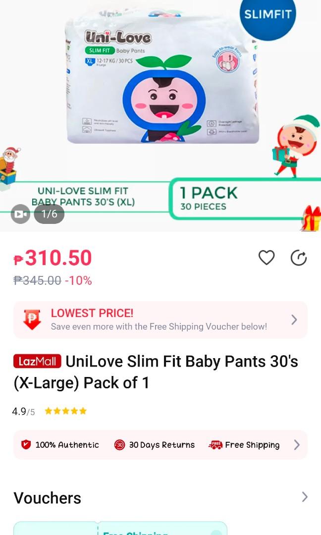 UNILOVE SLIM FIT BABY PANTS XL, Babies & Kids, Bathing & Changing ...