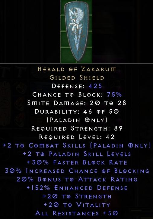 Unique Shields - Lidless Wall - Herald of Zakarum - Stormshield ...