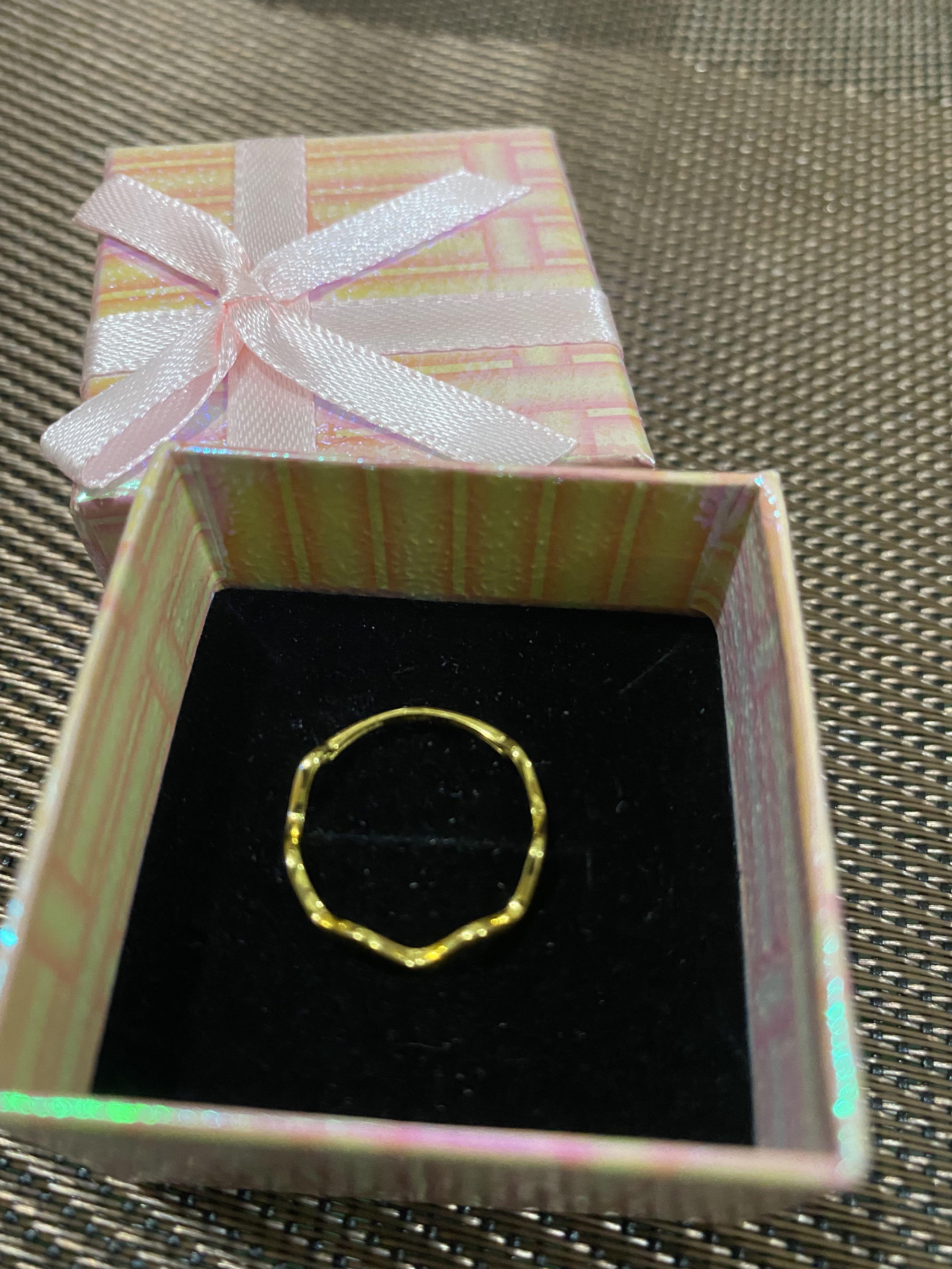 VSPL Saudi Gold 18K Wave Ring, Women's Fashion, Jewelry & Organizers ...